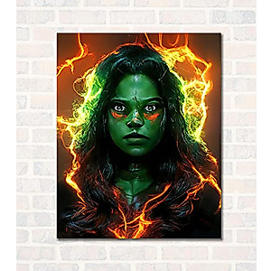 OzWood Crafts- She Hulk and Hulk Wall Decor Poster Prints, Set of 6 FRAMELESS (8''x10''), She Hulk and Hulk room decor for boy,She Hulk and Hulk Posters for Boys Room, She Hulk and Hulk Wall Art,