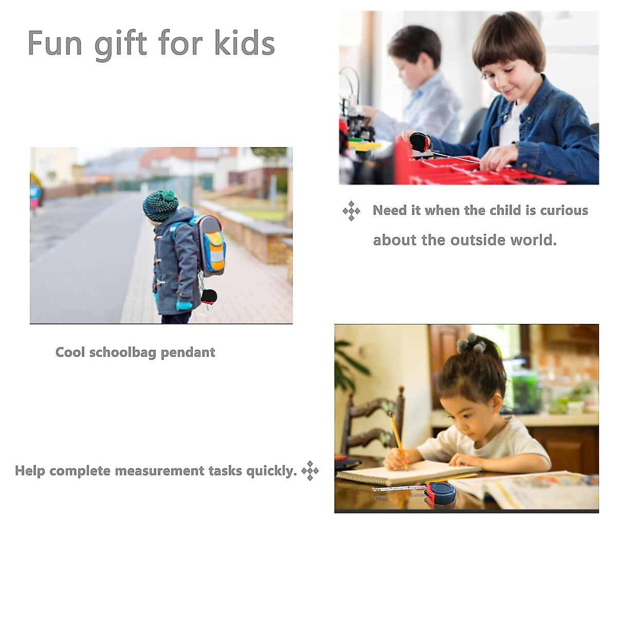 Kids Tape Measure 3ft/1m, 5 Pack Measuring Tape Retractable, Mini Tape Measure,Inch/Metric Tape Measure with Slide Lock, Pocket Tape Measures Keychains for Daily Use