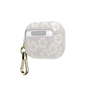 Kate Spade New York Airpods Pro Case - Hollyhock Cream/Blush/Translucent Blush/Glitter Flower Centers/Gold Logo/Premium Gold Hardware (KSAP-002-HHCCS)