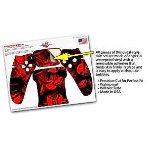 WraptorSkinz Skin Wrap compatible with Sony PS5 DualSense Controller Skulls Confetti Red (CONTROLLER NOT INCLUDED)
