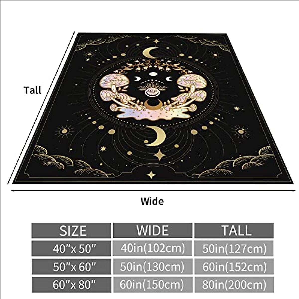 Black Mushroom Soft Decor Fleece Blanket Fuzzy Soft Plush Eyes Gifts Sun Moon Blanket for All Season Throws for Home Couch Bed Sofa Livingroom Office 50"x60"