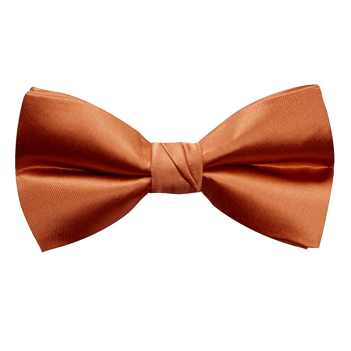 Spring Notion Men's Solid Color Satin Microfiber Bow Tie Rust
