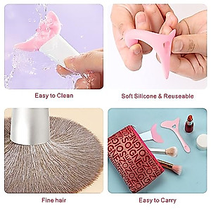 Idefair Eyeliner Stencils 2Pcs Reusable Silicone Eyeliner Eyeshadow Tool Applicators Guide Quick Eyeliner Stencils for Eyes Wing Multifunctional Mascara Shield Eye Makeup Lipstick Tool Brushes(Pink)