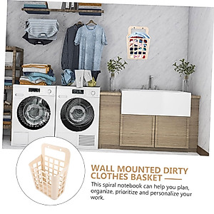 KOMBIUDA Plastic Detachable Laundry Container Hanging Storage Basket Organizer Laundry Basket for Household Supplies Versatile Storage Bin for Clothes and More Convenient Hanging Design
