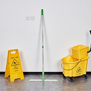 Restaurantware-Clean Tek Professional 23.6 Inch Flat Mop Plate Frame, 1 Quick Connect Mop Frame for Wet Or Dry Mop Pads - Mop Pads Sold Separately, Durable, Green Aluminum Cleaning Mop Pad Frame