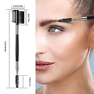 3 Pcs Eyelash Comb Eyelash Shaper and Eyebrow Brush Dual Comb Double Head Eyebrow Eyelash Makeup Grooming Tool for Women Girls Cosmetic Travel (Classic Style)