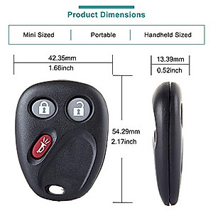 SELEAD Flip Key Fob 3 Buttons Keyless Entry Remote SHELL CASE fit for 2003-2006 for Buick for Cadillac for Saturn for Hummer for Pontiac for Chevy Antitheft Keyless Entry Systems LHJ011B 2pcs US Stock