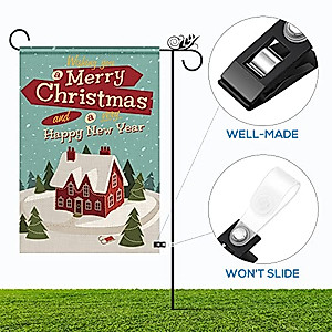 Cabilock 20pcs Garden Flag Plastic Stopper Clips Adjustable Anti-Wind Clips Flag Accessories for Garden Flag Poles Stand