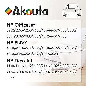 63XL Ink Cartridges Combo Pack Replacement for HP Ink 63 63XL Ink Works with HP OfficeJet 3830 4650 4655 5255 5258 5200 3833 Envy 4520 4512 DeskJet 1112 2130 3630 3633 Printer (2 Black,1 Tri-Color)