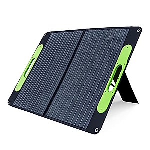 BLUERISE 60W Solar Panel Monocrystalline ETFE Cover Portable Foldable Solar Charger for Portable Power Station Generator, iPhone, Ipad, Laptop USB QC 3.0, Typc C Output for Outdoor Camping Van RV Trip