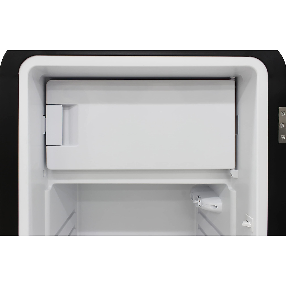 BRAMA Retro Fridge with Top Freezer 9.9 Cu.Ft. Full Refrigerator for Apartment, Condo, House, Kitchen, 24-Inch, Black