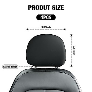 4PCS Headrest Covers for Cars,Breathable Fibre Car Headrest Covers for Car Decorations & Protections,All-Season Universal Car Interior Accessories Fits Truck SUV Car Seat Headrest Pillow