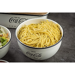 TableCraft's Coca-Cola Enamel Mixing Bowls, S: 7'' dia, M: 8.5'' dia, L: 1.25'' dia, White