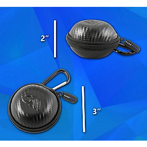 CASEMATIX Hard Shell Travel Case Compatible with 100 Sided Dice D100 Dice with Non-Scratch Interior, Foam Pad and Metal Carabiner - 3" Compact Case fits One Hundred Sided Dice, Case Only