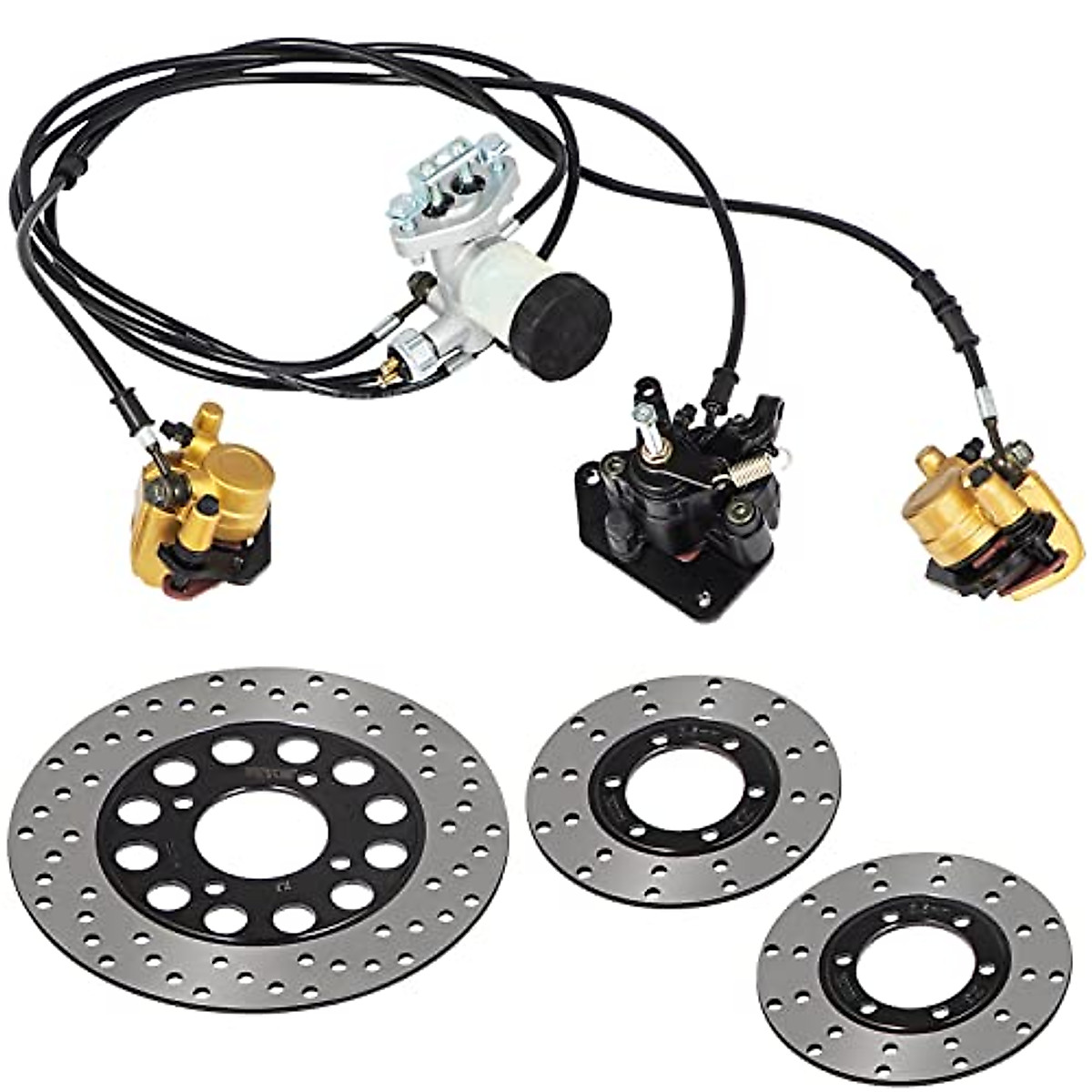 Vevor Go Kart Brake Master Cylinder Kit Go Kart Hydraulic Brake Kit Universal Go Karts Brake Kit Kandi Complete Including Master Cylinder, Hose, Caliper, Pad for 150cc : Automotive