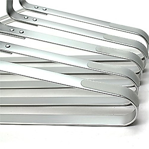 Koobay 6Pack 16.5" Silver King Size Aluminum Laundry Hangers Clothes Storage Coat Suit Hangers with Anti-Slip Strips
