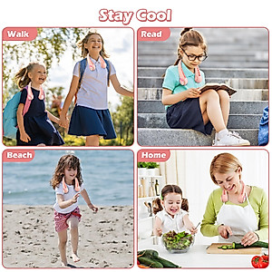 Qilerball Neck Fan - Bladeless Rechargeable Fan with Battery Operated and 3 Speeds Adjustable, Personal Portable Fan for Summer Travel, Gifts for Kids Girls Women Men Indoor Outdoor