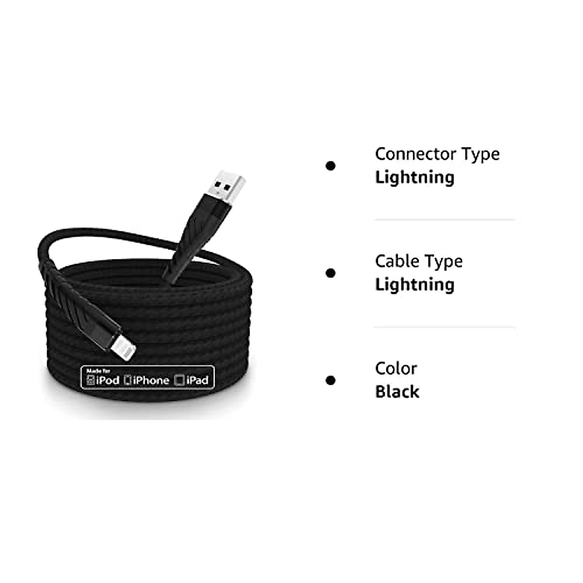 (1 Pack) Long iPhone Charger for [MFi Certified],CyvenSmart Lightning Cable Fast Charging Cord 16 Feet for iPhone 13/12/12 Pro/11/11 Pro/11 Pro Max/XS/XS Max/XR/X/8/8 Plus/7/7 Plus/6 Plus