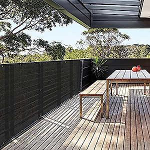 COARBOR Privacy Fence Screen Mesh for Balcony Porch Verandah Deck Terrace Patio Backyard Railing 160GSM Up to 90% Blockage 3'x221' Black