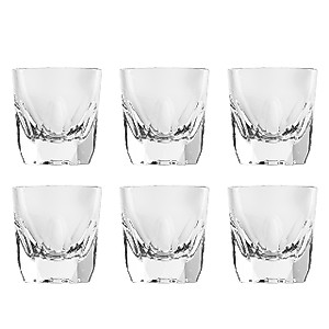 KooK Cortado Glass Set, Double Shot Glasses, For Drinking Espresso, Whiskey Bourbon, Scotch, and juices. Small Liquor Cups, Clear Glassware, Dishwasher Safe, 4 oz, Set of 6