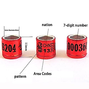 200 Pcs Anillos Para Palomas Mensajeras 2023 Leg Rings for Cockatiels Parrot Rings Leg Bands Parakeet Leg Bands Pigeon Pigeon Ring Pigeon Band Bird Leg Ring Chicken Leg Band with Serial Number