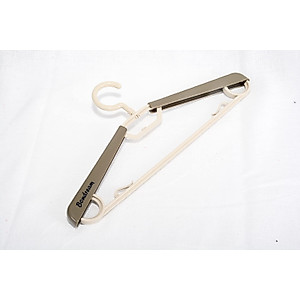 BonDream 6-Pack Heavy Duty Plastaic Extra-Wide Arm 15"-23" Suits Clothes Hangers with Swivel Hooks,Perfect for Coat,Jacket,Dress,Shirt,Trousers or Closet Space Saving,Grey&Tan