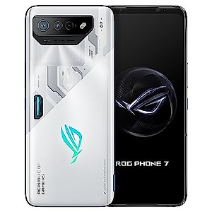 ASUS ROG Phone 7 Cell Phone, 6.78” FHD+ 2448x1080 165Hz, 6000mAh Battery, 50MP/13MP/5MP Triple Camera, 32MP Front, 16GB RAM, 512GB Storage, 5G LTE Unlocked Dual SIM, AI2205-16G512G-WH [US Version]