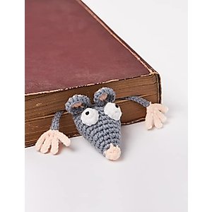 Crochet Bookmark Birthday Gifts, Crochet Animal Bookmark for Christmas Stocking Stuffers Mothers Day Valentine's Day Teacher Appreciation Gifts for Women Girls Readers Book Lover (Mouse)