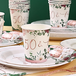168pcs 50th Birthday Decorations-50th Birthday Plates and Napkins Party Supplies for Women 50th Birthday Party Decorations, Serves 24