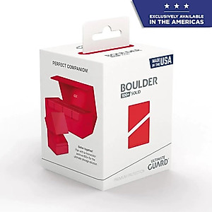Ultimate Guard Boulder 100+, Deck Case for 100 Double-Sleeved TCG Cards, Poppy, Secure & Durable Storage for Trading Card Games, Soft-Touch Finish