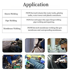 1600W Hand Extrusion Welder Gun Plastic Handheld Extruder Welding Gun PP HDPE LDPE Pipe Welding Machine (110V Extruder)