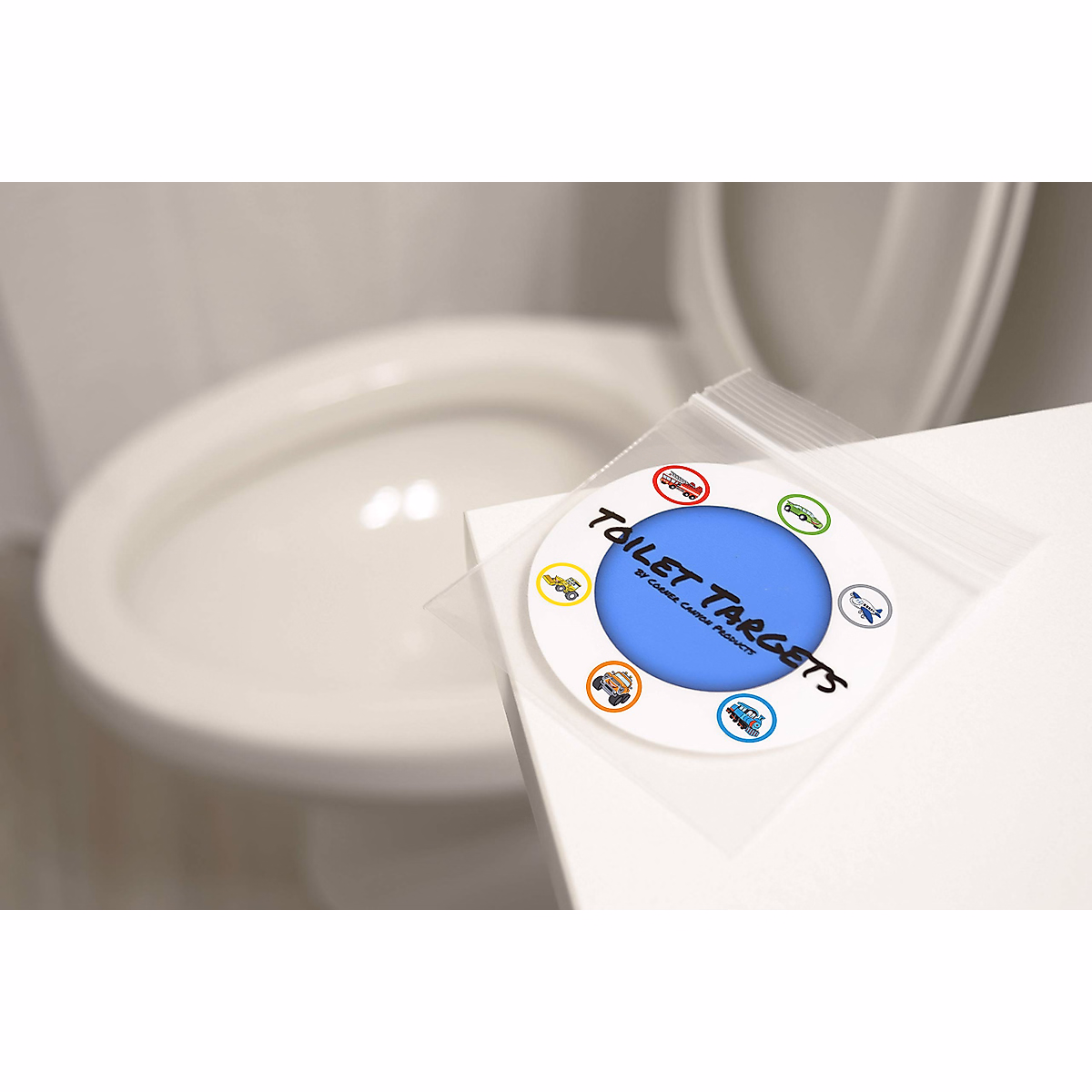 75 Pack Toilet Targets for Boys, Potty Training Flushable Targets, 2 X 2 Inch Paper Tinkle Targets for Boys, 100% Biodegradable and Sewage Safe, Pee Targets for Boys Training