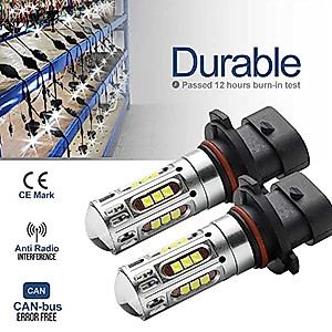 NSLUMO 9005XS HB3A LED Headlight Bulbs for Vol'vo V70 V70 XC C70 S60 VW Phaeton Pors'che GT Super Bright 50W 6500K Xenon White 9005XSLL P22d High Beam Replacement Bulb Kits