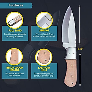 Knife Making Kit DIY Gift for Men - Gift Set, Complete Tools, & Accessories to Make Knife, Stainless Steel Bushcraft Blade, Beginners Guide, Husband Boyfriend Dad Handwork Hobbies, Gift for Him