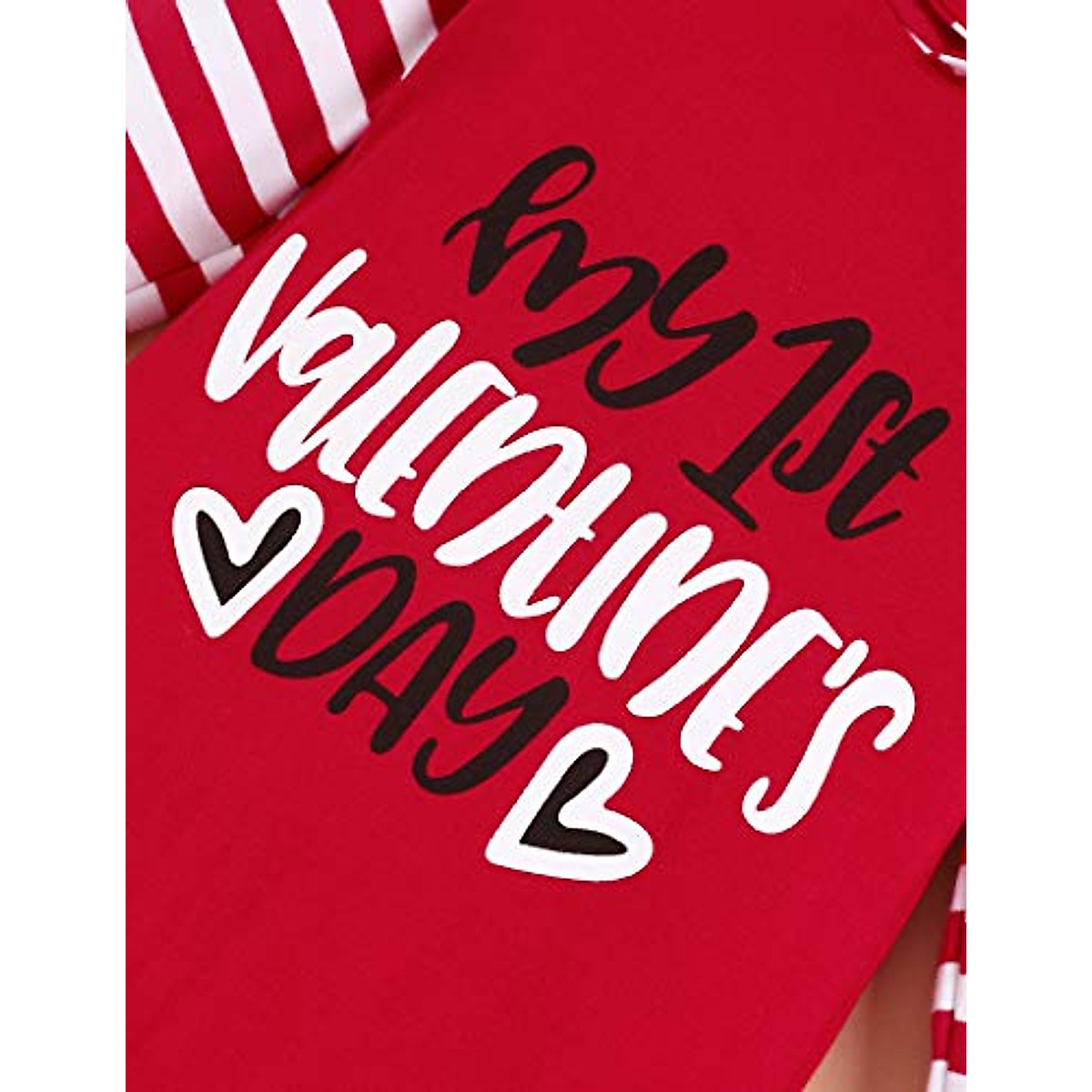WALSONER My 1st Valentine’s Day Clothes Newborn Baby Boy Hooded Love Romper Valentine Bodysuit