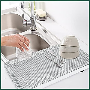DOXILA Drain Tray - 2 Tier Dish Drying Rack Sink Colander Stainless Steel 15.74" x 11.81" Drain Tray Dish Drainers, Dish Rack Serving Tray Drainer Set for Home Kitchen Counter