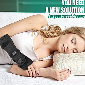 NEENCA Wrist Support Brace, Night Sleep Hand Support Brace with Splints and Adjustment Knob, Palm Wrist Orthosis - Fits Both Hands -Help With Carpal Tunnel, Relieve and Treat Wrist Pain or Injuries