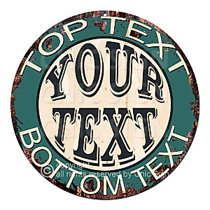 ANY NAME'S Your TEXT Custom Personalized Chic Sign coaster Mugs Rustic Shabby Vintage style Retro Kitchen Bar Pub Coffee Shop man cave Decor Gift Ideas (Green, 12 inch Aluminum Sign)