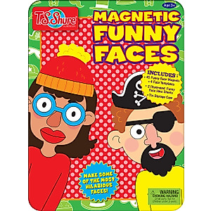 Bendon TS Shure Create Funny Faces Magnetic Activity Tin with Illustrated Magnet Sheets and Playcard 50261