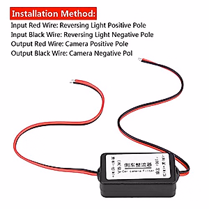 Qiilu 12V DC Car Rearview Camera Power Relay Capacitor Filter Rectifier