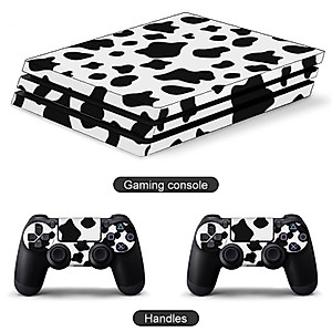Cow Print PVC Adhesive Sticker Skin Protector Sticker for PS4 Pro/PS4 Slim Controller for PS4 Pro