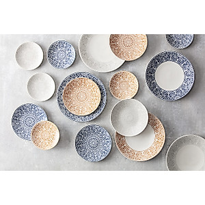 Fortessa Havana Vitrified China Coupe Rimless Plate 4 Pack, Blue, Bread and Butter Plate, 6.25 Inch