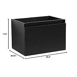 Fresca Mezzo 30" Black Wall Hung Modern Bathroom Cabinet - Cabinet Only (Sink Not Included)