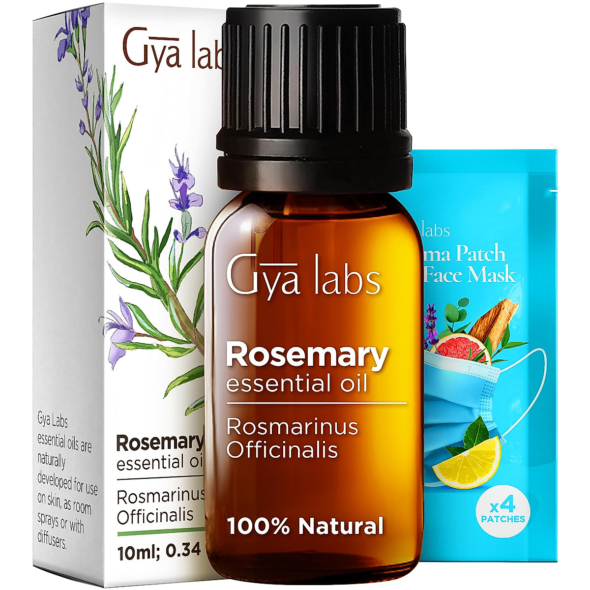 Gya Labs Rosemary Essential Oil for Hair - 0.34 Fl Oz - 100% Pure Natural Rosemary Oil for Diffuser, Skin, Scalp, Aromatherapy & Candle Making Scent