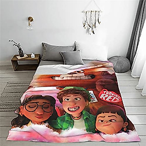 Panda Red Blanket Throw Anime Blanket Ultra Soft Lightweight Cozy Warm Microfiber Fuzzy Blanket for Bed Couch Living Room All Seasons 50"X40"