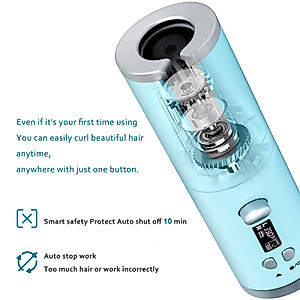 AURUZA Unbound Cordless Automatic Hair Curler, Anti-Tangle Wireless Auto Curling Iron Wand,Portable USB Rechargeable Spin Curler Ceramic Barrel Rotating for Long Hair,Fast Heating for Hair Styling