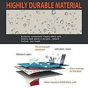 Aaaspark Folding Bed Storage Cover, Rollaway bed cover, waterproof and breathable Oxford cloth, suitable for 39 inch double bed (39 "x 15" x 44.8 "), indoor and outdoor universal, beige gray splicing