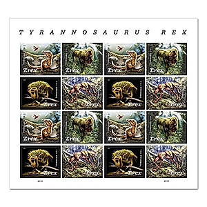 Tyrannosaurus Rex (T Rex) Forever First Class US Postage Stamps Prehistoric Dinosaur (16 Stamps)