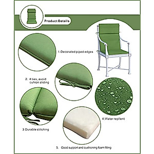 BOSSIMA Indoor Outdoor High Back Chair Cushions Replacement Patio Chair Seat Cushions Set of 4 Slate Grey