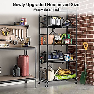 Himix 5-Tier Folding Storage Shelves - Durable & Movable